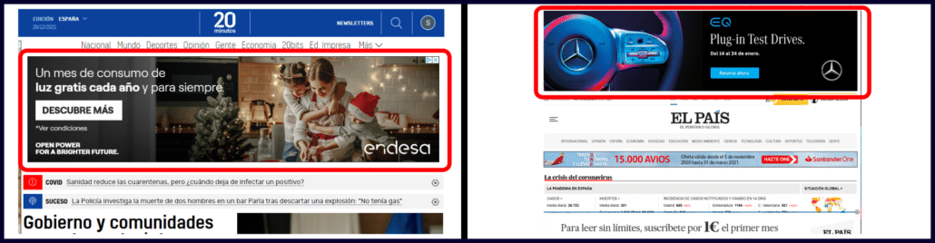 Servicio de Banners Digitales - Displays | Publicidad X | Madrid
